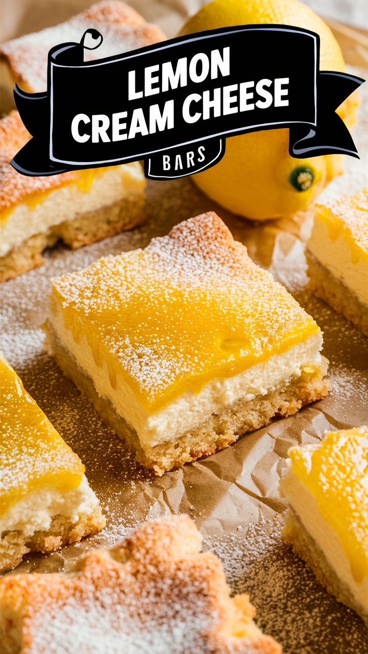 Lemon Cream Cheese Bars Recipe – The Perfect Creamy & Tangy Dessert 2025